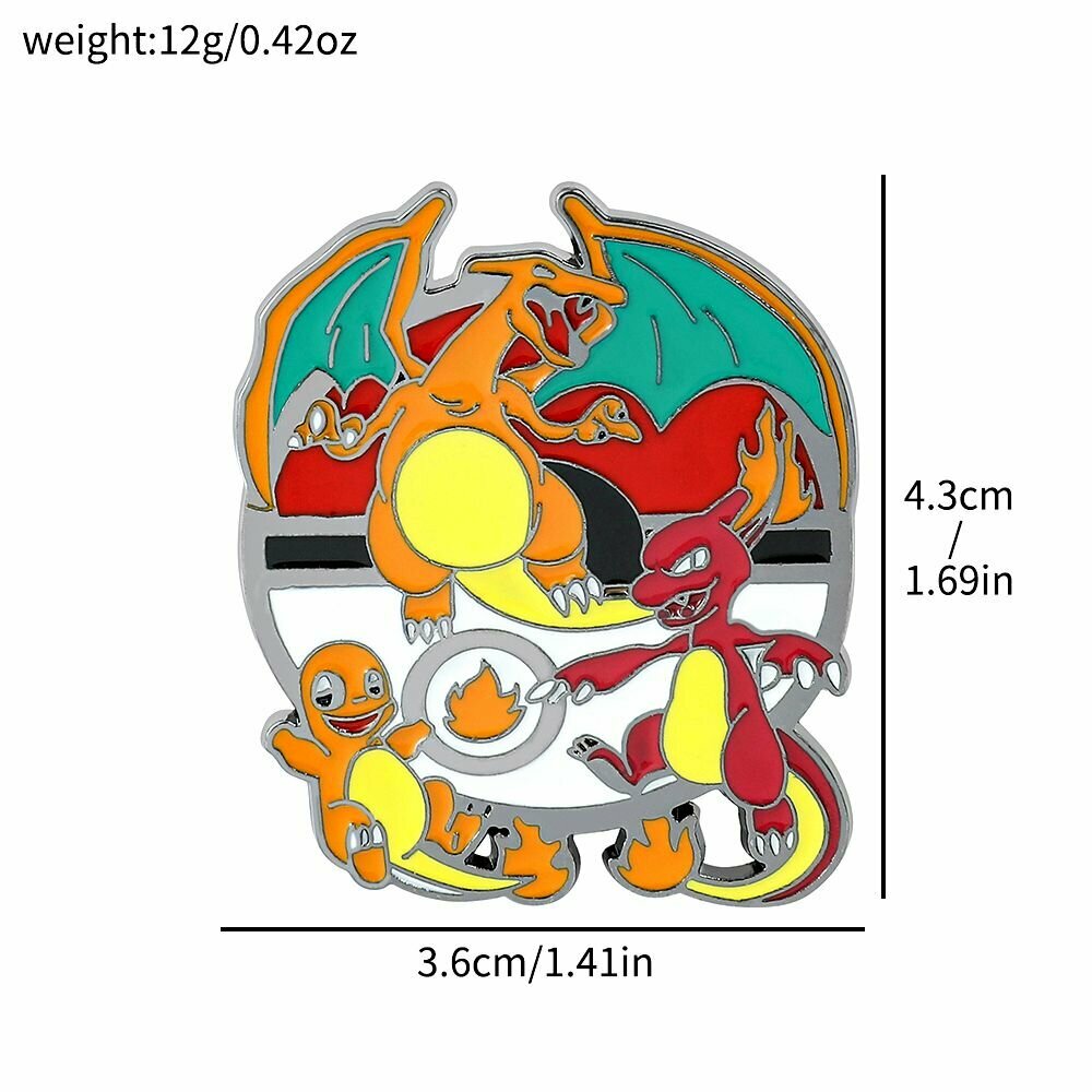 MINISO Креативная японская аниме-брошь в виде покемона, металлический значок «Покемон Эльф Болл Пикачу Панда Дак»