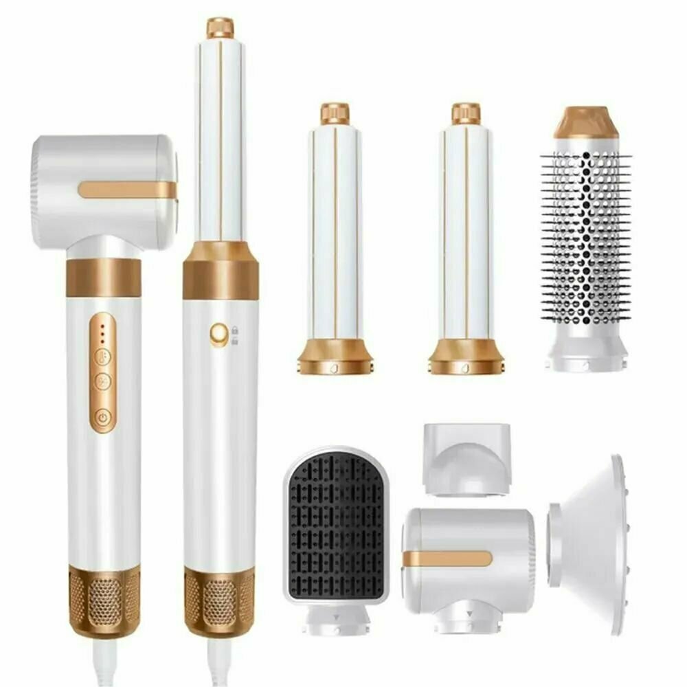 Стайлер для волос /фен расческа 7 в 1 / белый