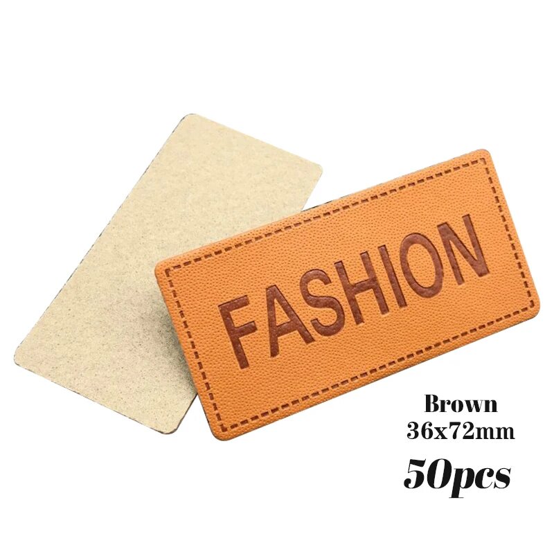 Кожаные этикетки OPALUS 2.0x4.2 см Коричневый, 36x72mm 50pcs