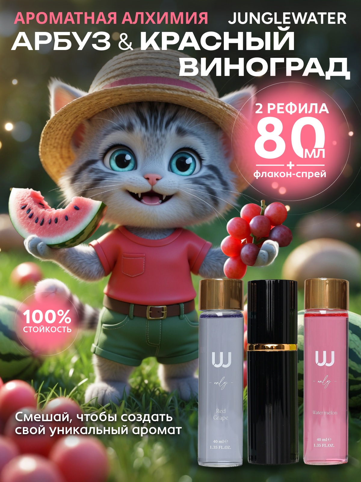 Духи женские стойкие Арбуз и Красный Виноград - арабские сладкие