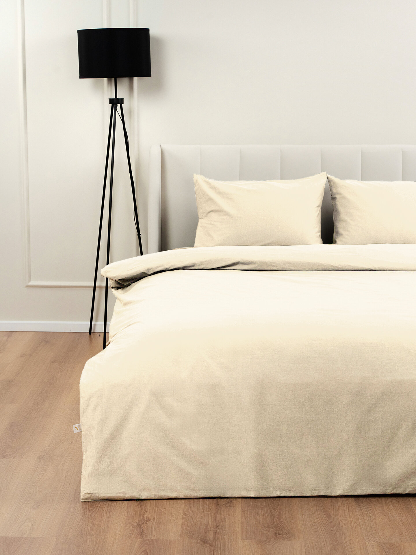 Постельное белье GoldTex "Вареный хлопок", 1,5-спальный, сатин, бежевый