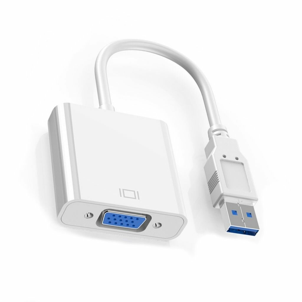 Кабель для преобразования usb в vga белый