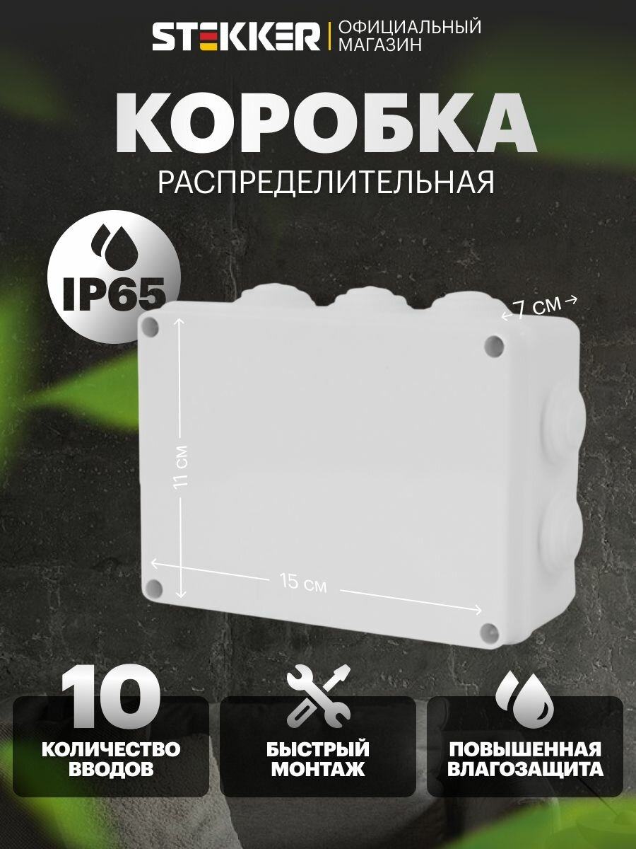 Коробка распределительная уличная / 10 вводов / IP65 Stekker EBX30-03-65 39555