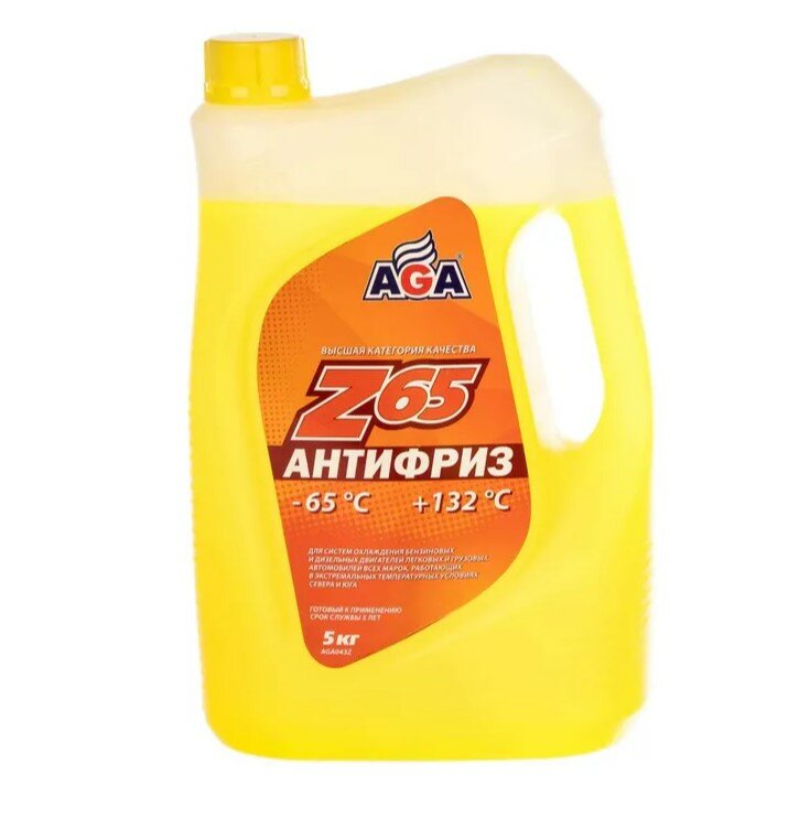 Антифриз aga z-65 g12++ готовый -65c желтый 5 кг