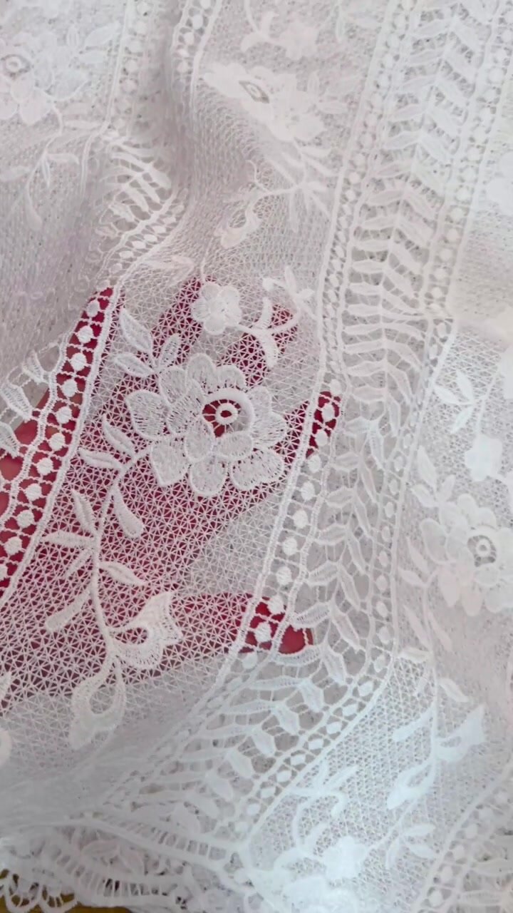 Кружевная ткань с вышивкой, 1meter