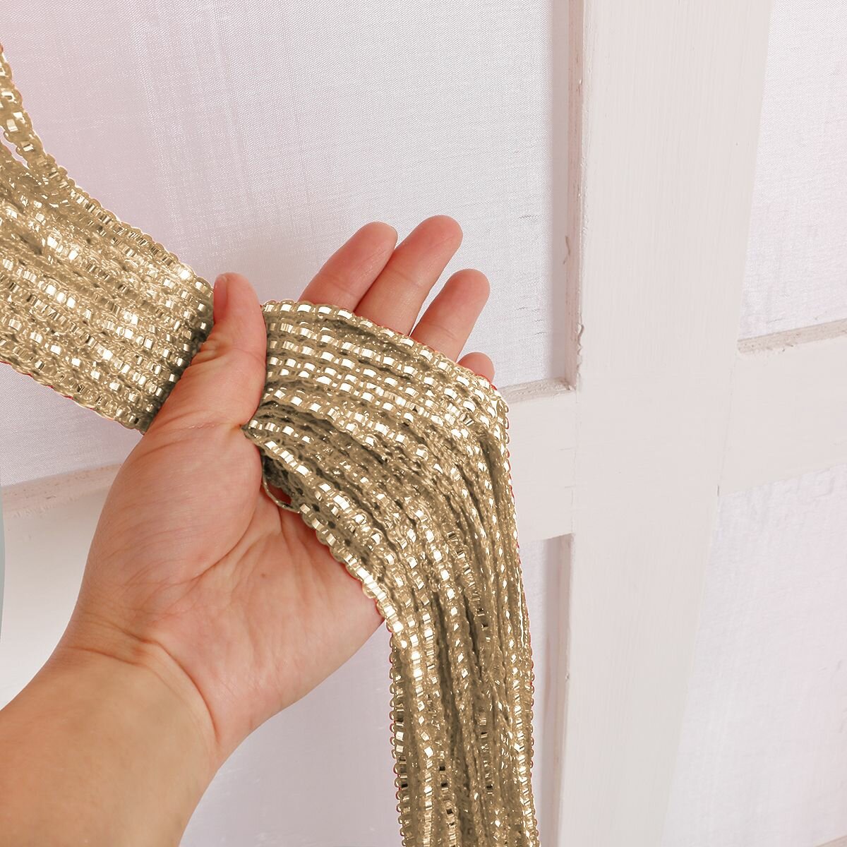 Нитяные шторы Кисея Занавеска нитяная,200, хаки,100