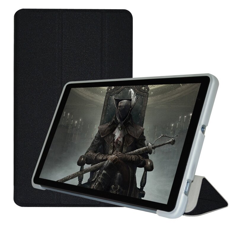 Чехол-обложка MyPads iL Sottile для Blackview Tab 5 ультратонкий, трансформируется в подставку, автоблокировка экрана силиконовый черный MyPads