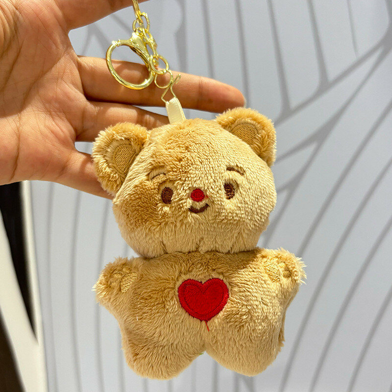 Keychain plush toy delightfull cartoon butter bear for kids multicolor cozy