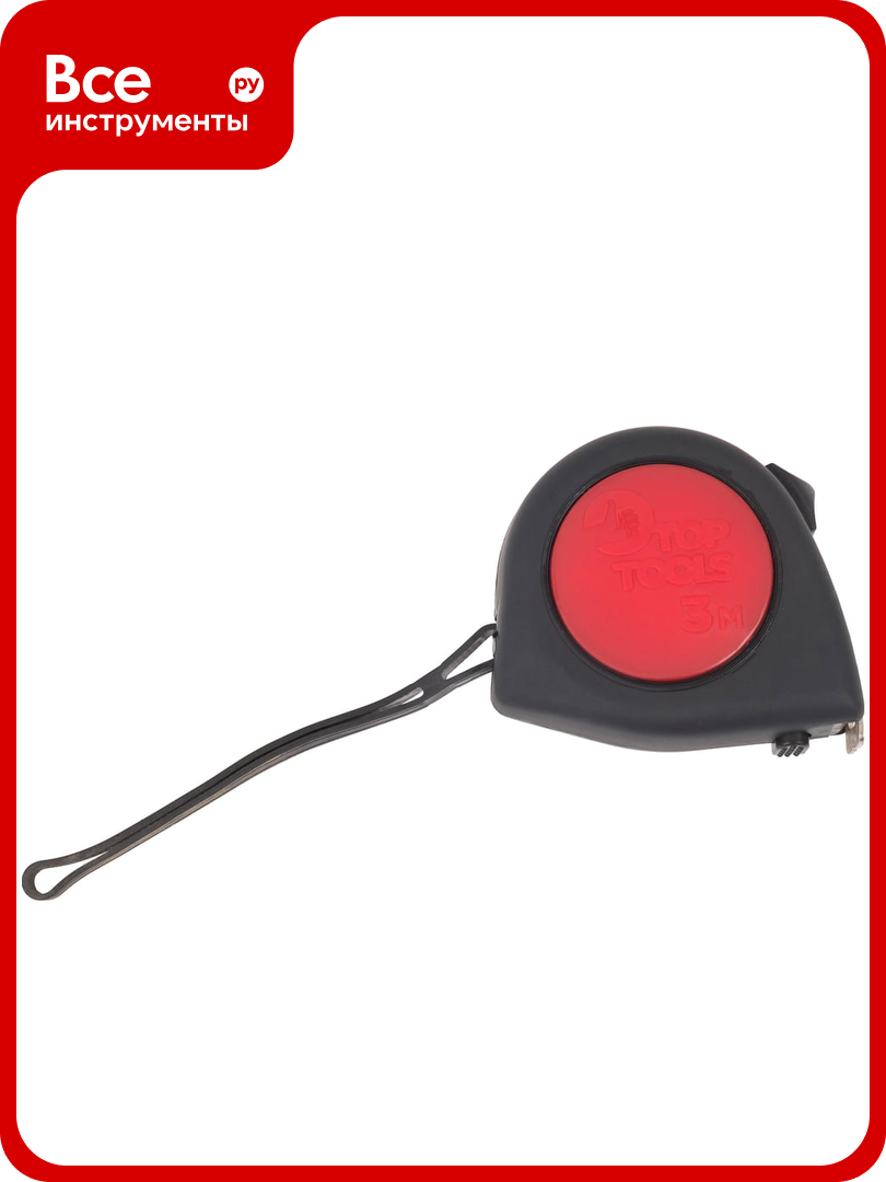 Рулетка, Top, Top Tools стальная лента с кнопкой паузы 3 м x 16 мм 27C313, измерения габаритов деталей, представляет