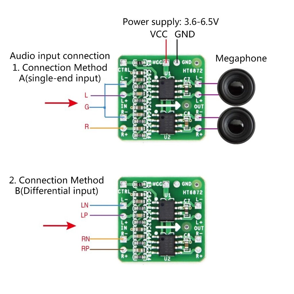 Аудиоусилитель HT6872, 2 3 Вт