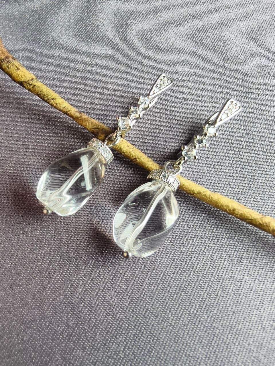 Серьги Камни Елены, горный хрусталь
