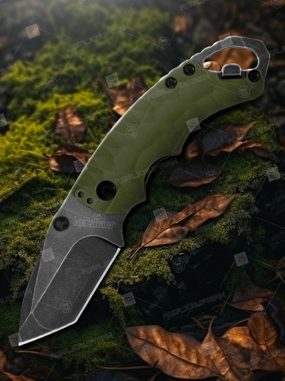 Складной туристический нож Kershaw Shuffle 2, из стали 8Cr13MoV, хаки, рукоять G-10