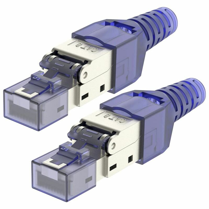 1 шт. разъем RJ45 CAT8 Cat7 CAT6A, многоразовый экранированный разъем RJ45 для кабелей Ethernet 10 Гбит/с, без инструментов