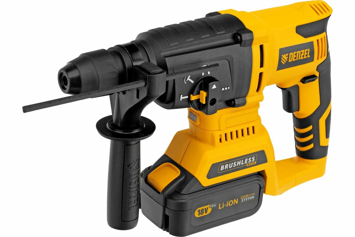 Перфоратор аккумуляторный 18В 1*4Ач Li-Ion 1050об/мин ЗУ кейс DENZEL