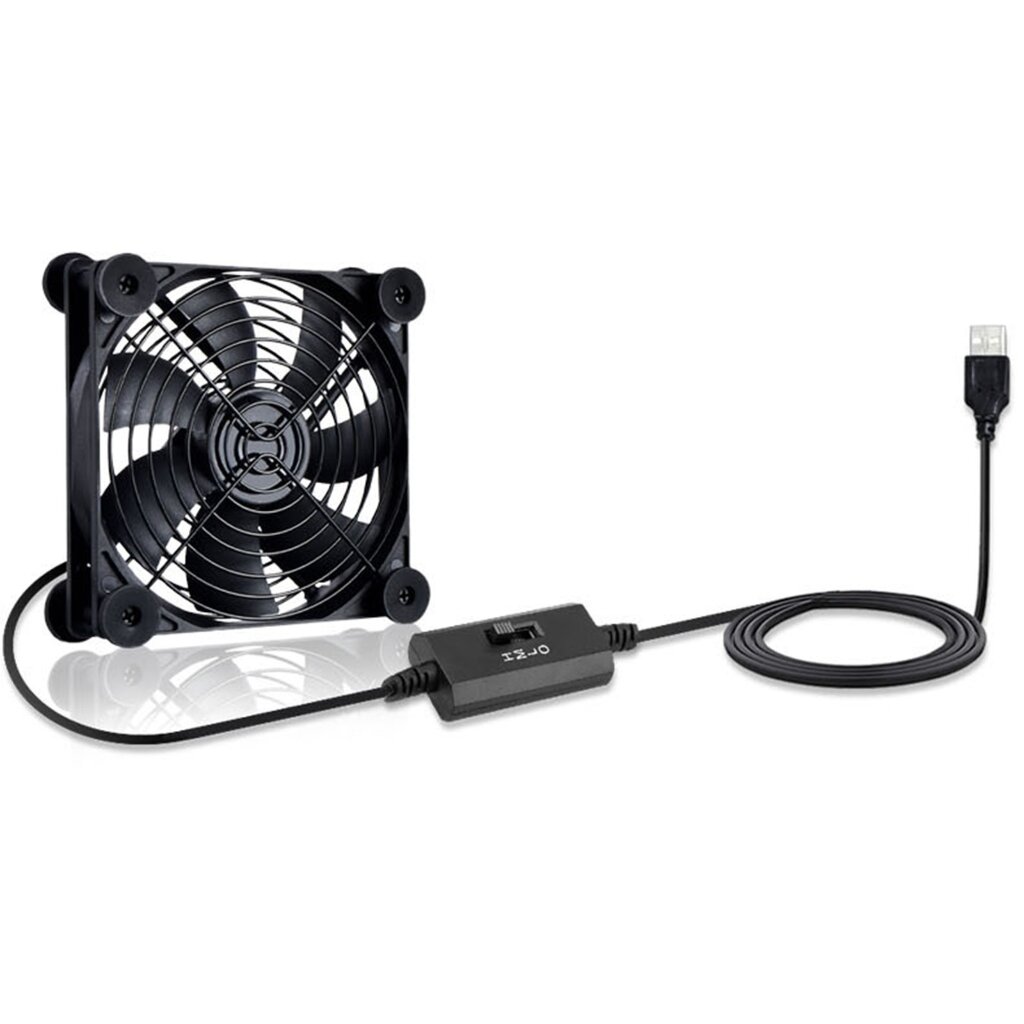 12-Сантиметровый Охлаждающий Вентилятор с Питанием от USB С Регулируемой Скоростью 5 В Постоянного Тока и Бесшумной Работой Для Настольных Компьютеров И Электронных Устройств