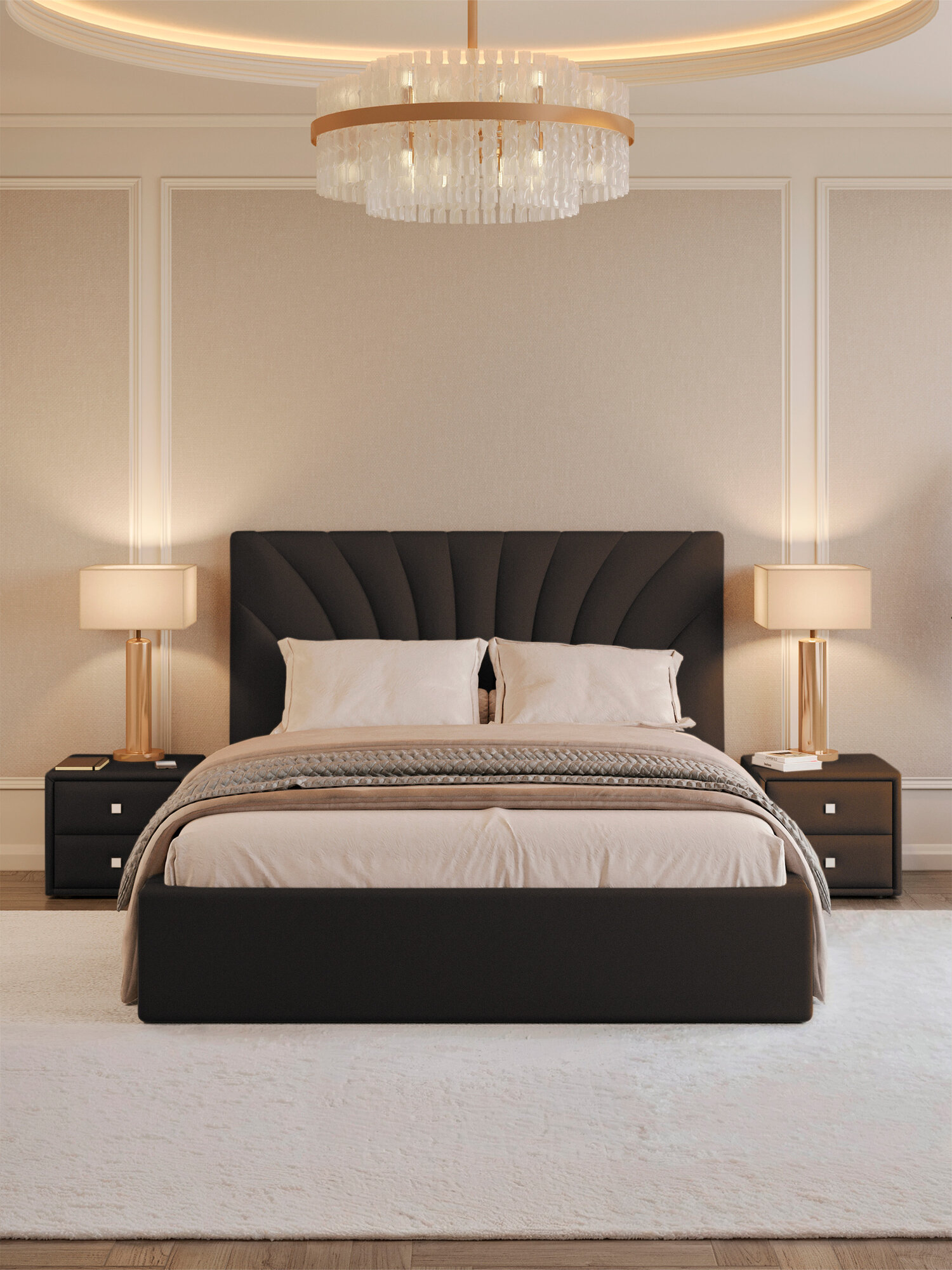 Кровать двуспальная 120х200 с подъемным механизмом, Ариэль с мягким изголовьем для дома и спальни, ортопедическое основание, ящик для белья