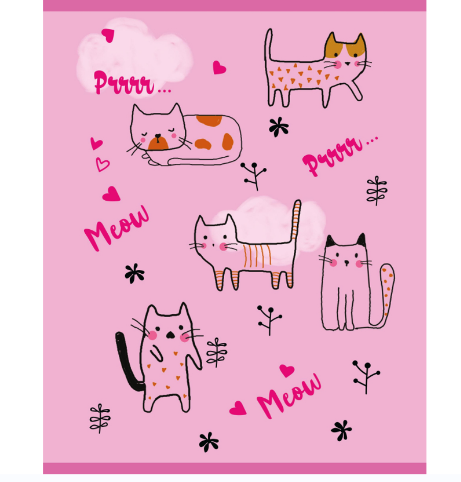 Тетрадь общая А5 48л №1School Friendly cats, клет, скреп, ВД-лак