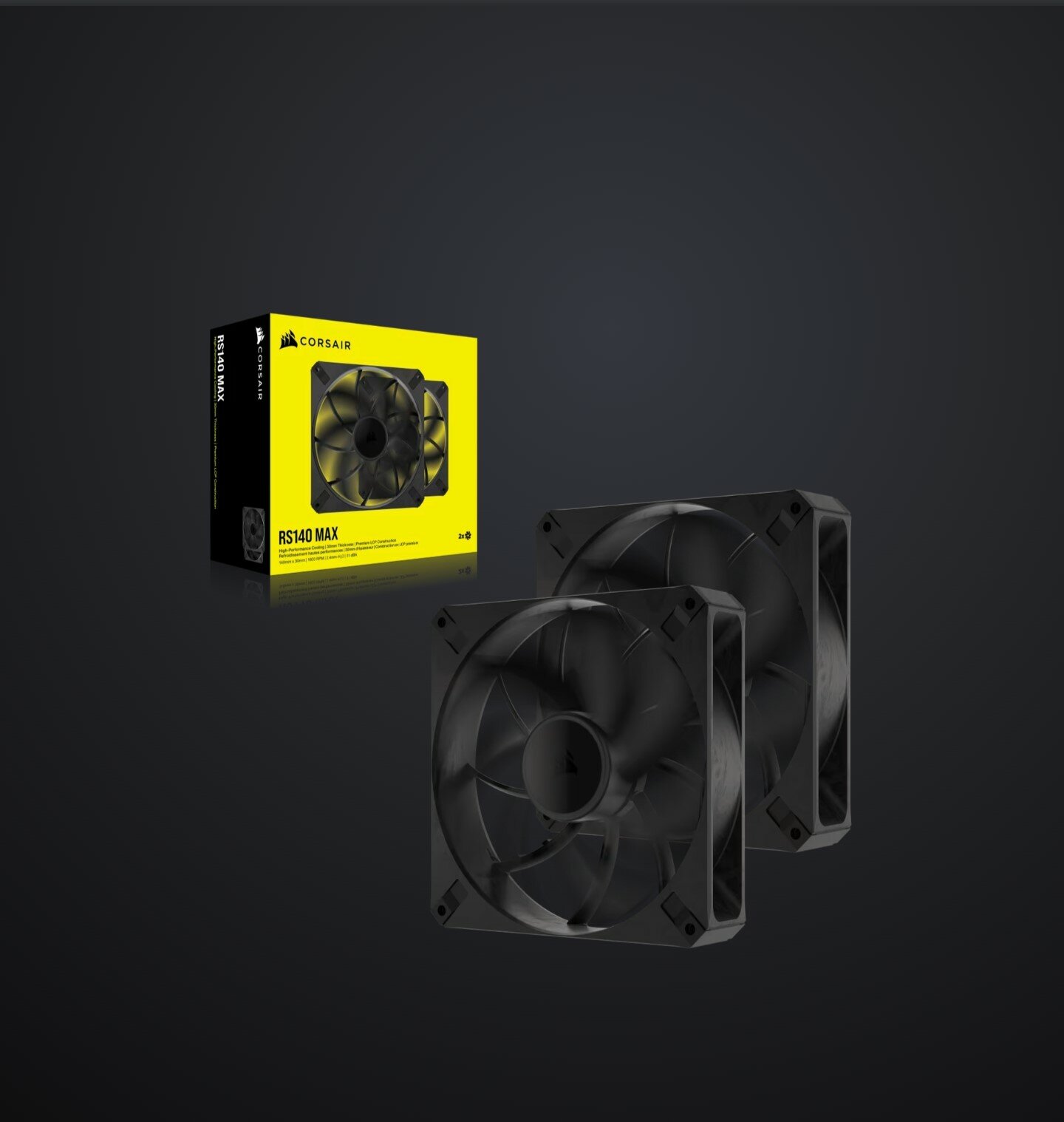Вентиляторы для корпуса CORSAIR RS140 MAX, 140mm Fan, Dual Pack (CO-9050175-WW)