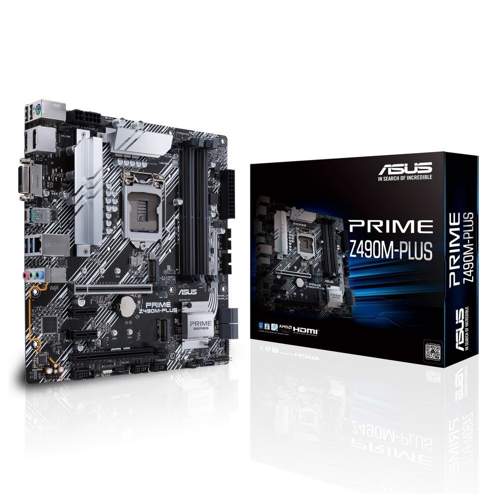 Материнская плата ASUS PRIME Z490M-PLUS, microATX, 4 слота, поддержка 10-го, 11-го поколения Intel