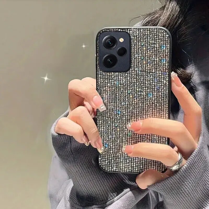 Роскошный чехол с кристаллами для Xiaomi Poco X7 Pro Black