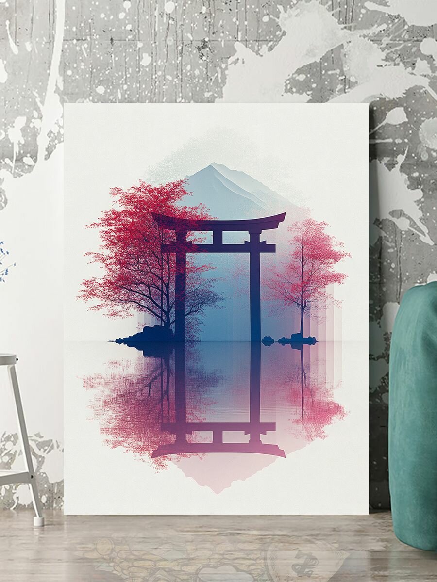 Картина интерьерная - "Японский стиль, пейзаж", 60х80 см.