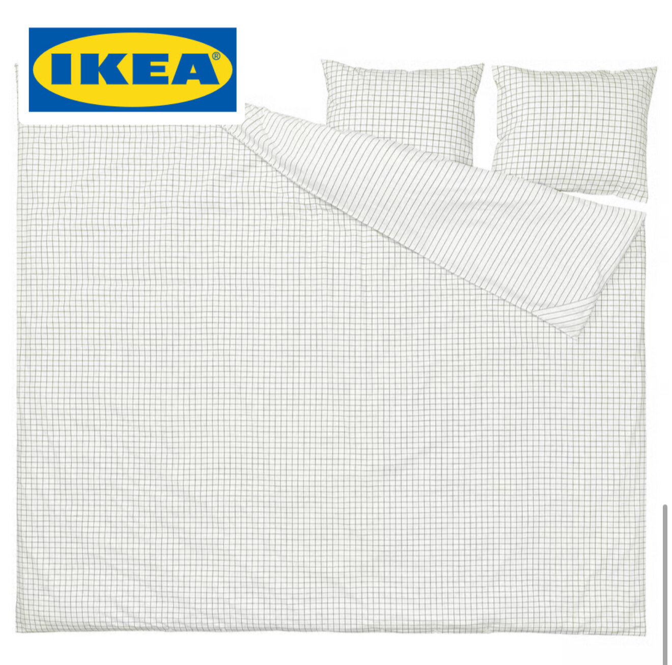 Постельное белье икеа DOFTAKLEJA, белое, 200х200, хлопок 100%