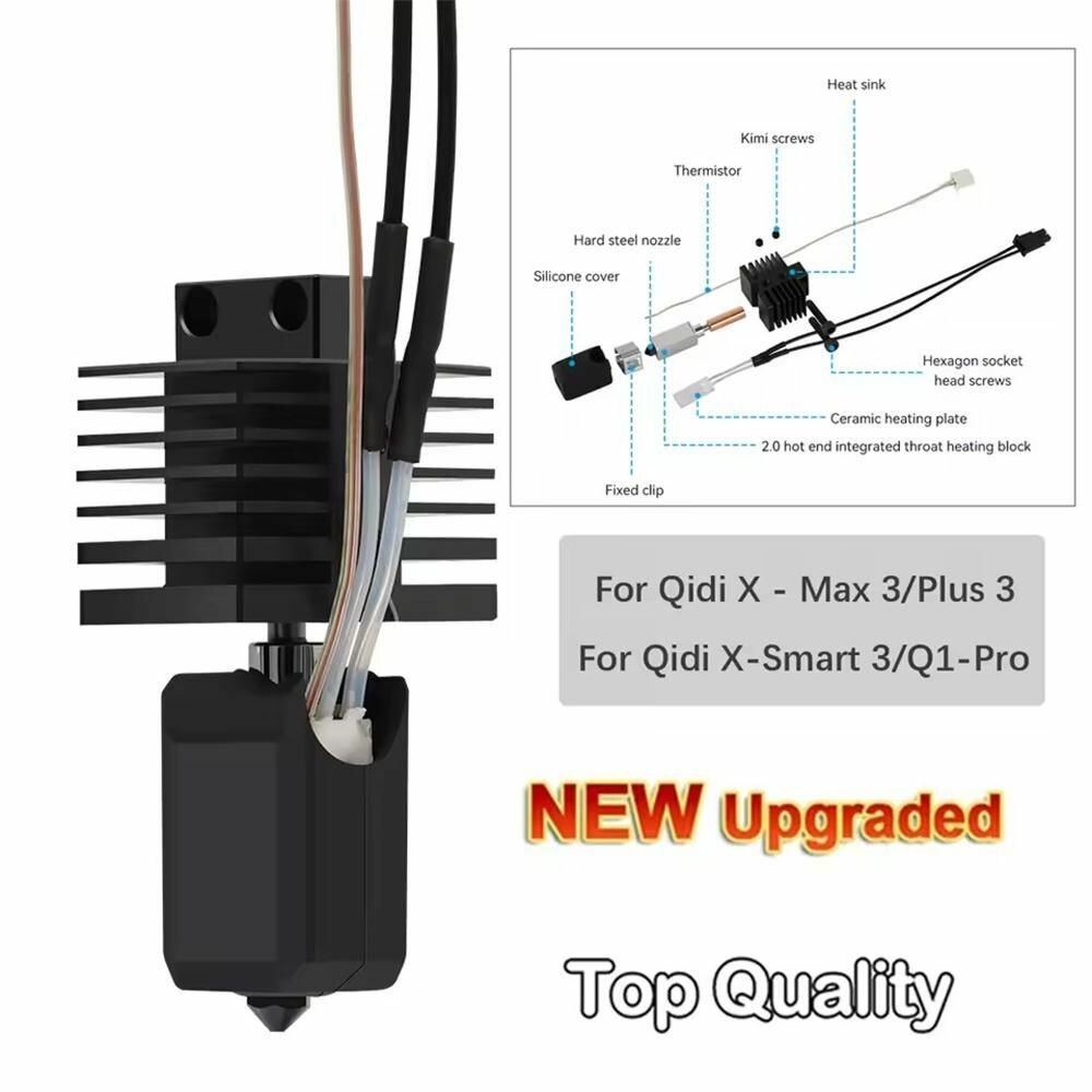Комплект горячей печати для печатающей головки Qidi XMax 3/Plus 3/Q1-Pro с горячим и керамическим нагревательным стержнем