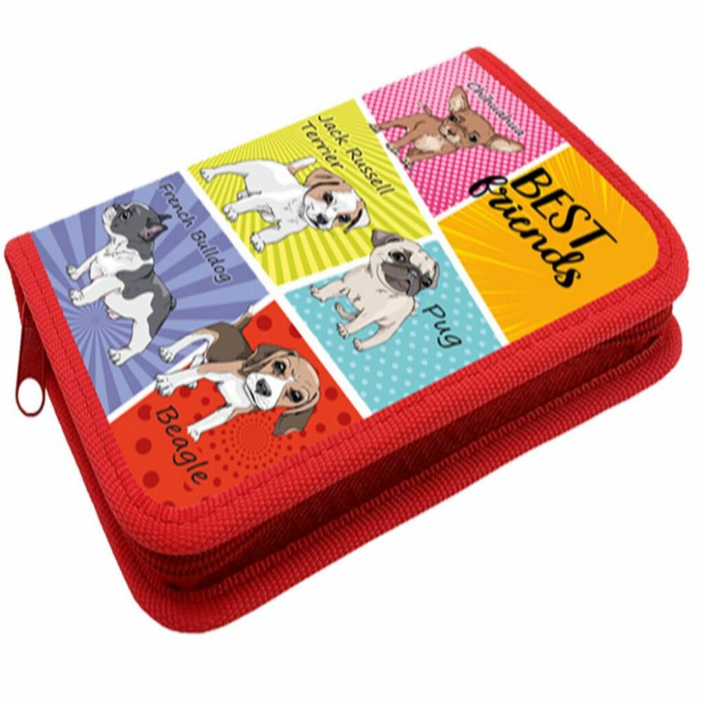 Пенал 1 отд. (212*135*26) молния, лам. картон "Щенячий комикс"