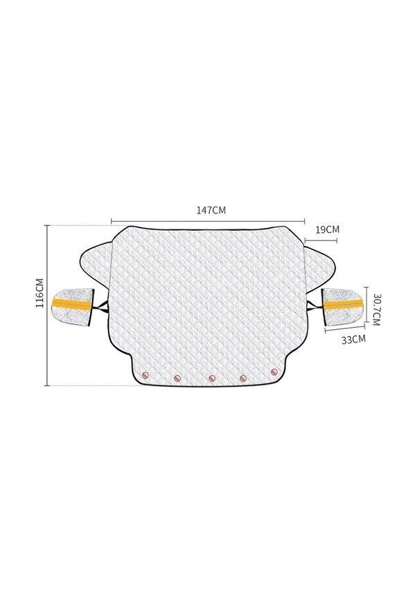Зимний автомобильный козырек от снега и обледенения R-3945, утолщенная автомобильная одежда, стиль: 5 магнитов с берушами