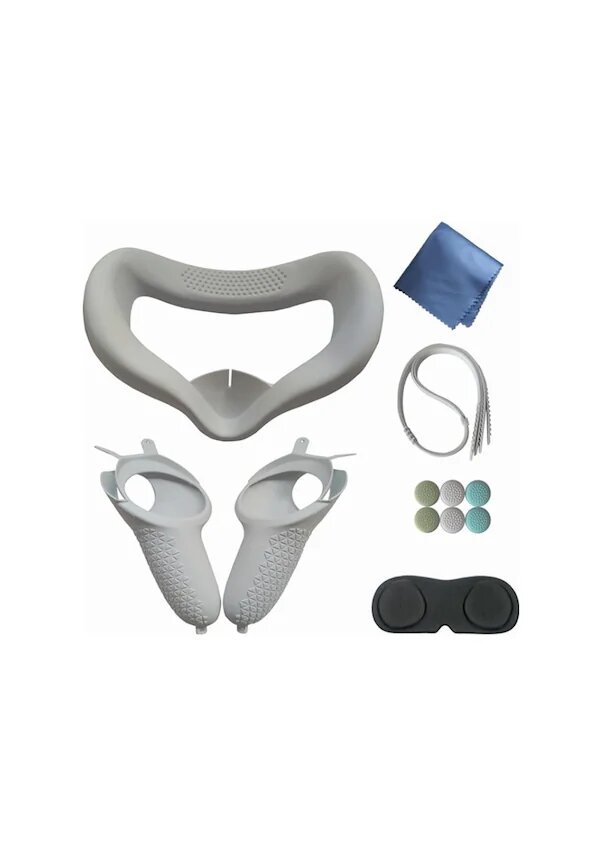 Силиконовый чехол, устойчивый к поту, для Oculus Quest 2, аксессуары для контроллера и маски, белый