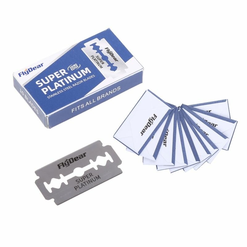10 шт. Двойные безопасные лезвия для бритвы из платиновой нержавеющей стали