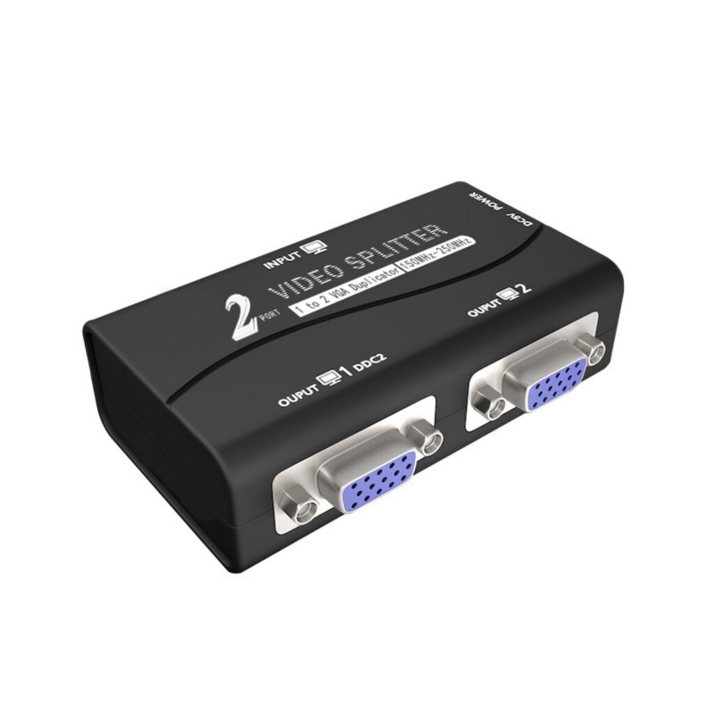 VGA Video Splitter 1 В 2Out VGA Splitter Усилительная Коробка для Компьютерного дисплея с Высоким разрешением До 1920x1440