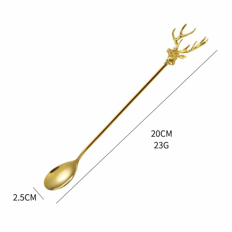 Рождественская кофейная ложечка из нержавеющей стали с длинной ручкой для праздника и удобного размешивания