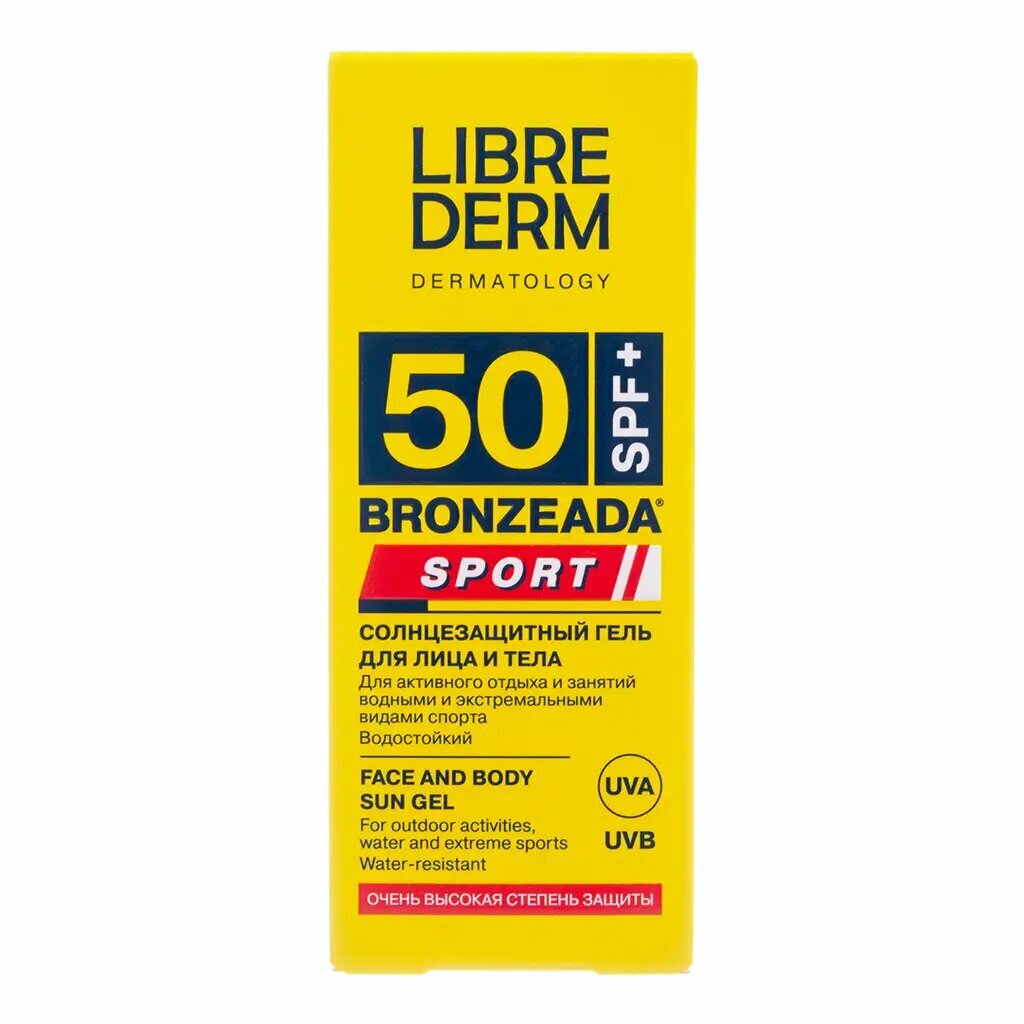 Либридерм (Librederm) Bronzeada Sport Солнцезащитный гель для лица и тела SPF50 50 мл 1 шт