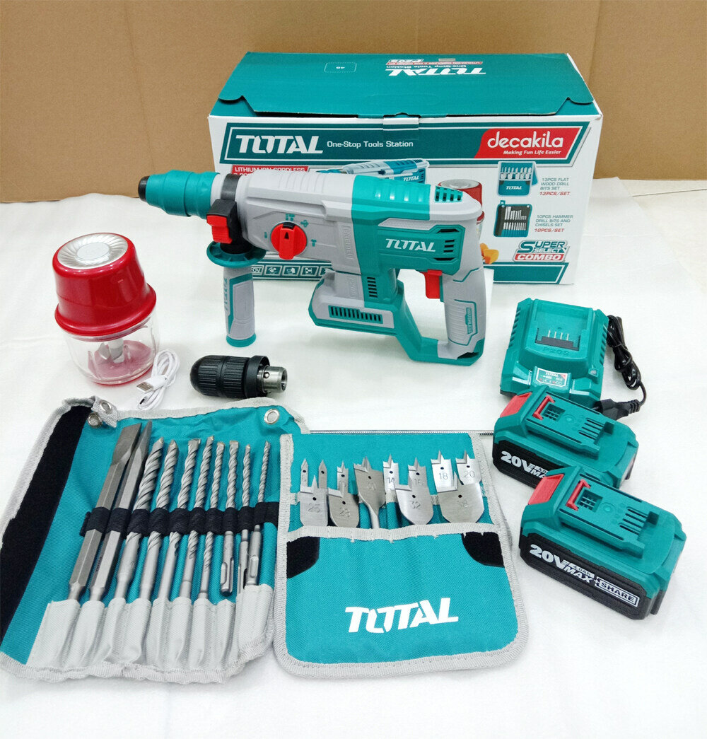 Набор TOTAL TOSLI23031: перфоратор и мини-измельчитель, 2 АКБ