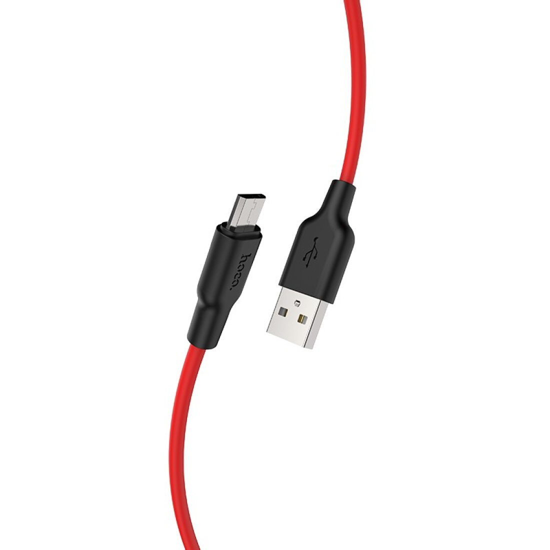 USB Кабель Micro, HOCO, X21 Plus, силиконовый, черно-красный