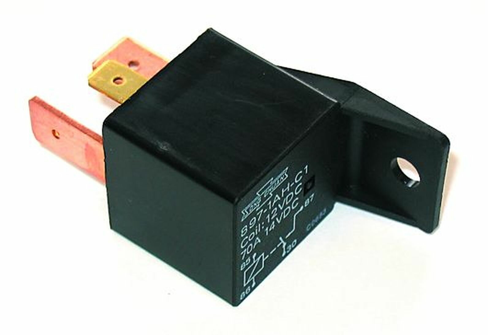 Реле силовое автомобильное Song Chuan с кронштейном для крепления, в колодку, 4 контакта, 897-1AH-C1 12VDC, 70A, 1.6Вт