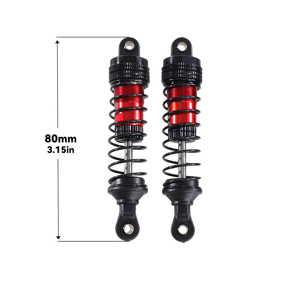 Амортизаторы Red 80 мм для RC MJX Hyper, Wltoys