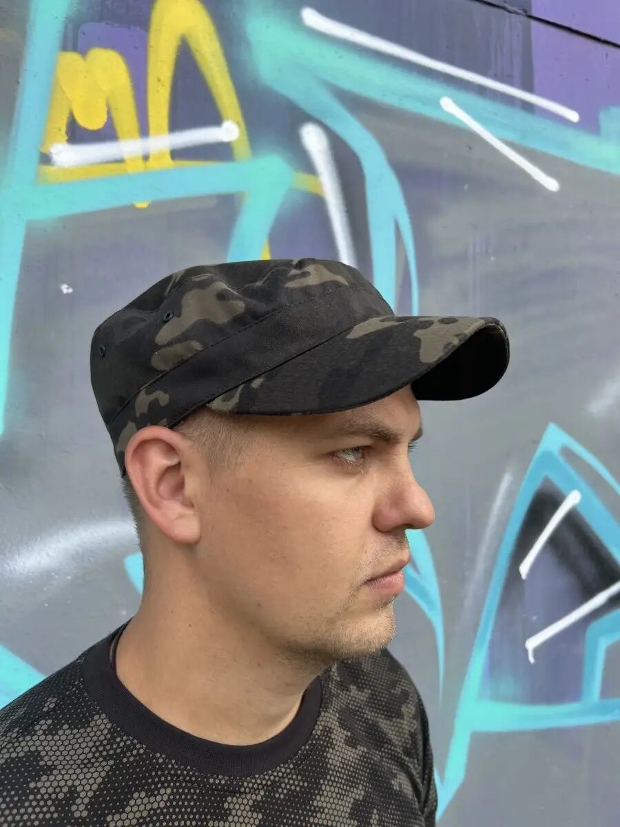 Летняя кепка Черный Мультикам камуфляж Бабек