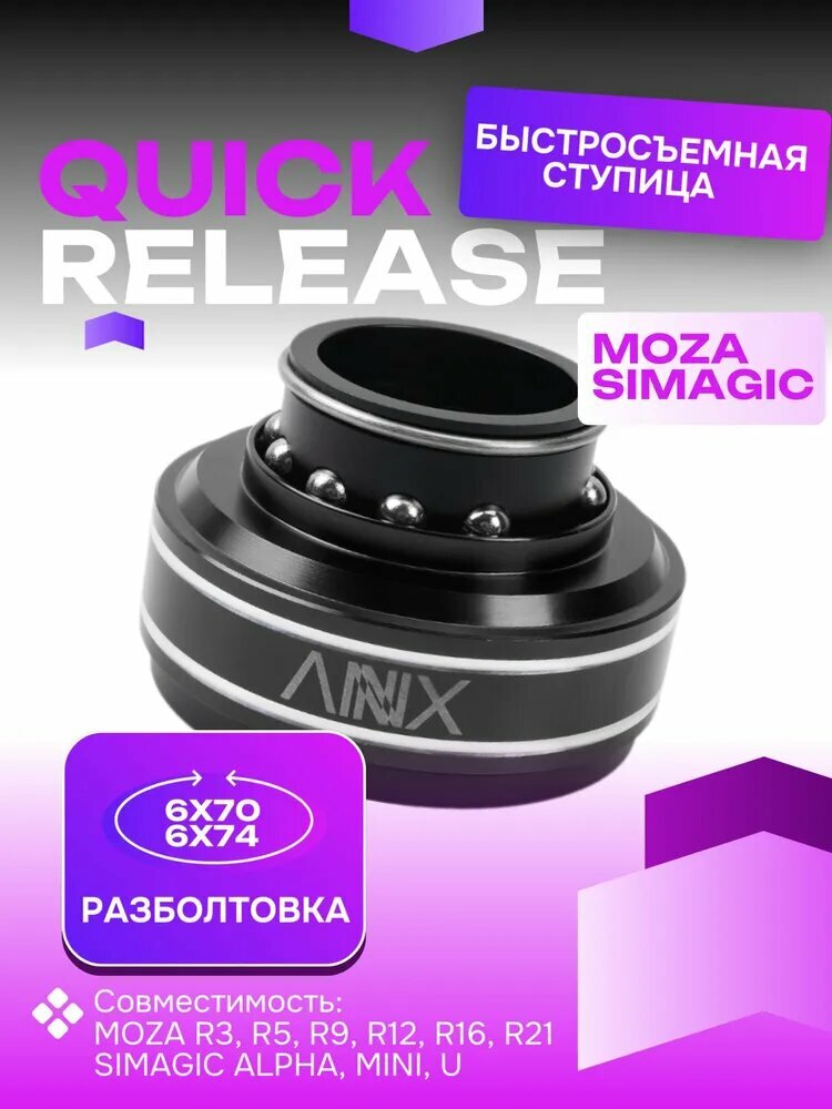 Быстросъемная ступица Quick Release для руля MOZA Racing и SIMAGIC