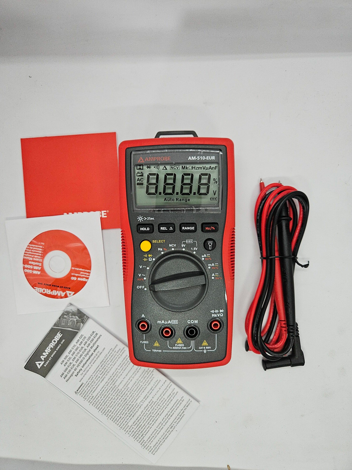 Цифровой мультиметр Amprobe AM-510DIY-PRO FLUKE, напряжение до 600 В, постоянный ток до 10 А