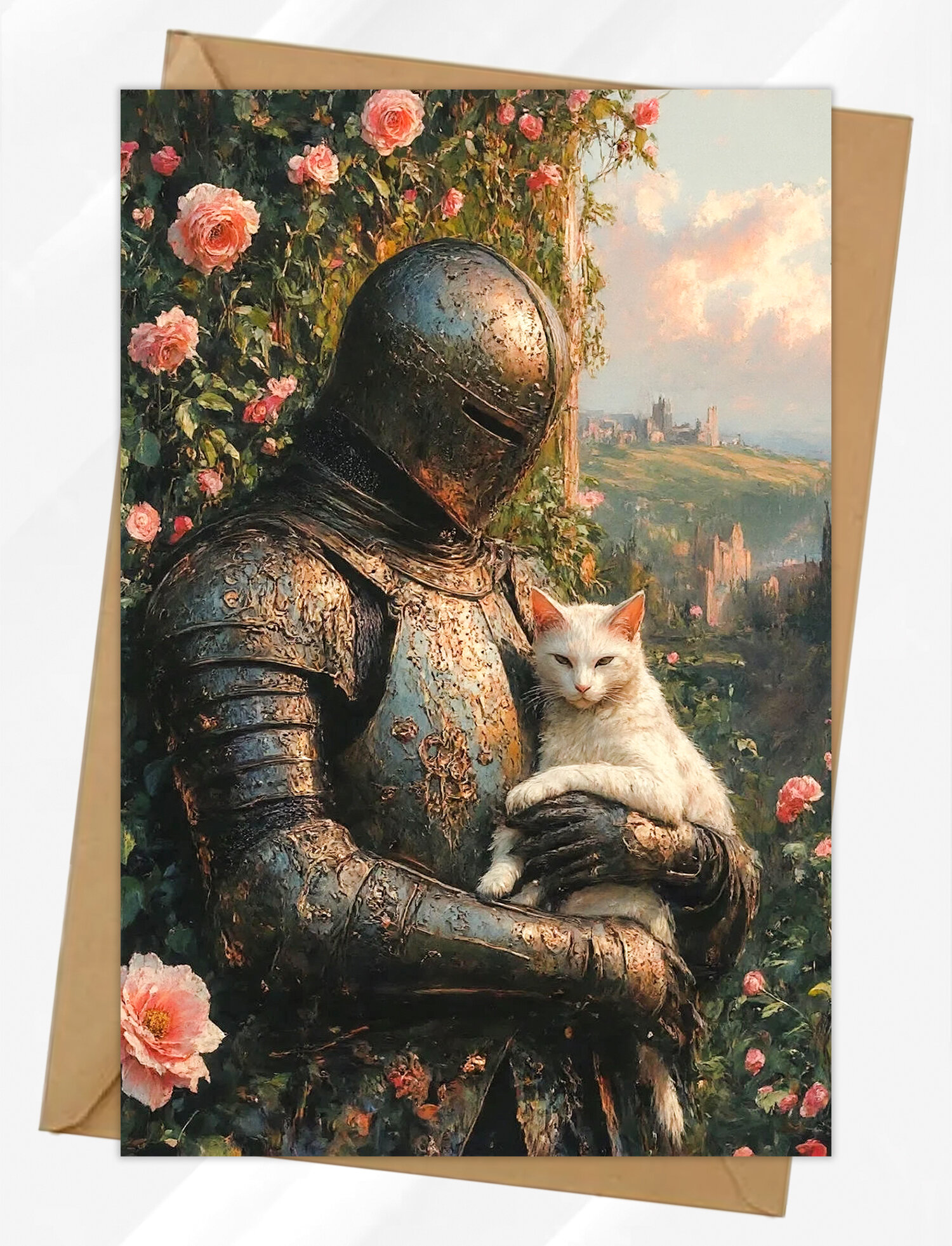 Открытка "Я защищу тебя" (подходит под рамку 10х15см, плотная бумага, подставка)