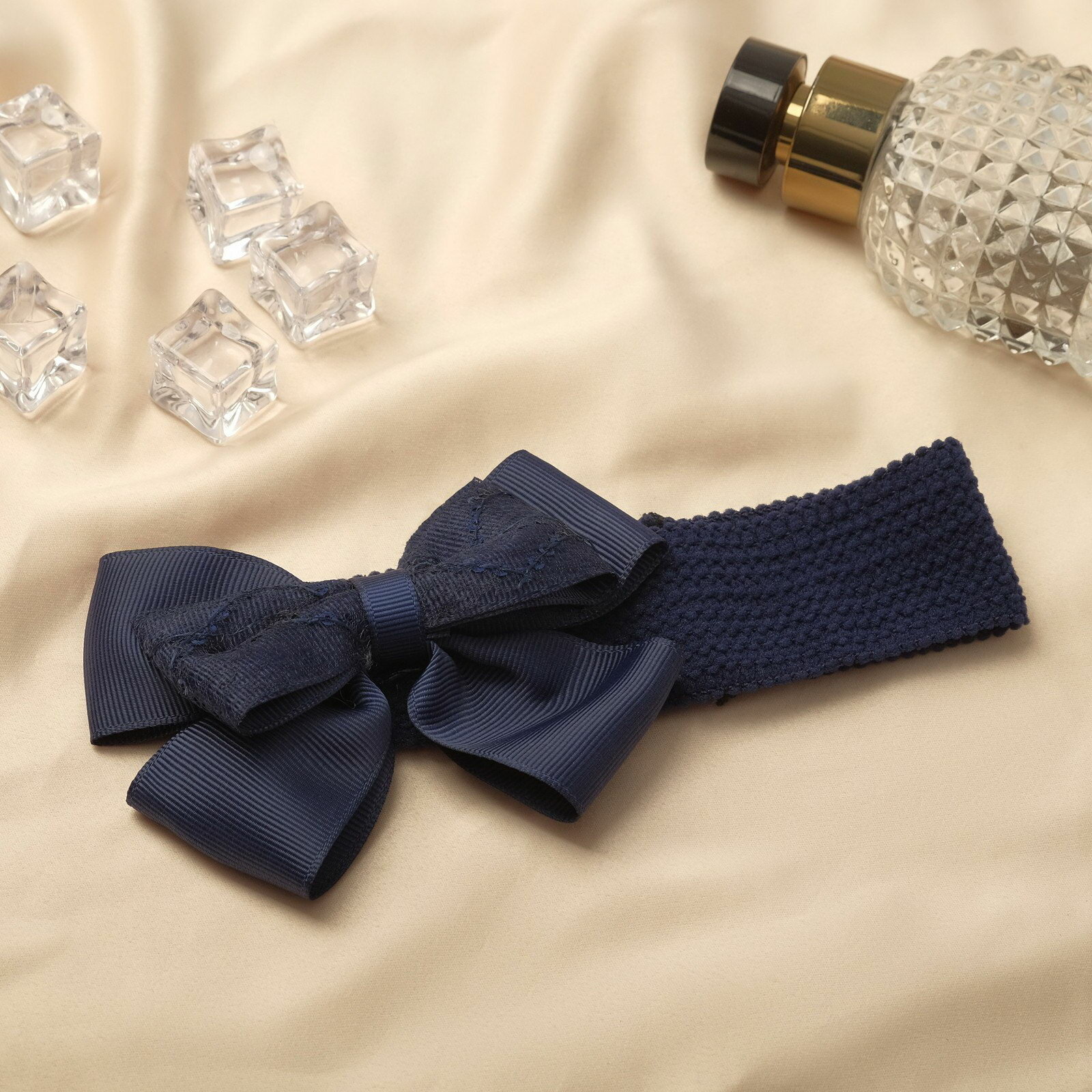 Повязка для волос блеск, 16x3 см, синяя, вид банта: бабочка, для кого: для девочек