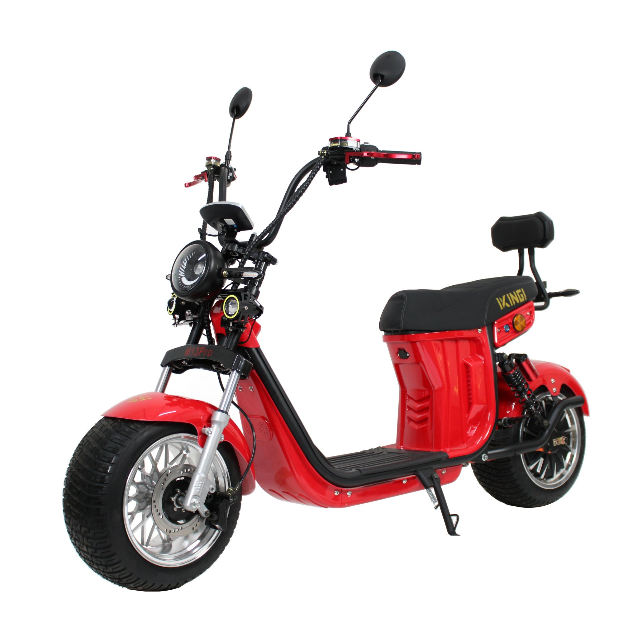 Электроскутер Ikingi M13 Pro 3999W, 60V/28Ah, R12 колеса, красный