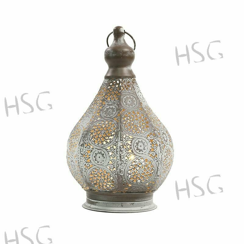 Настольная лампа в марокканском стиле, старинный металлический фонарь, аккумуляторная беспроводная лампа для украшения дома, подходит для использования внутри и снаружи.