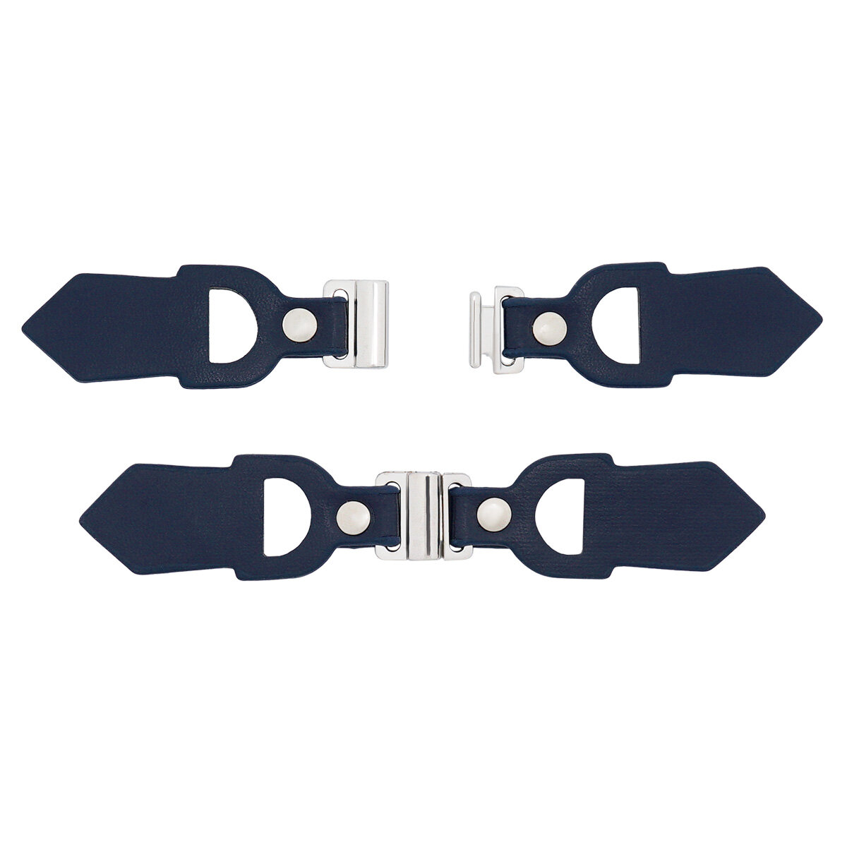 Застежка клевант пришивная 120*20 мм, 6 шт, для сумки и одежды, Айрис (синий с серебром)