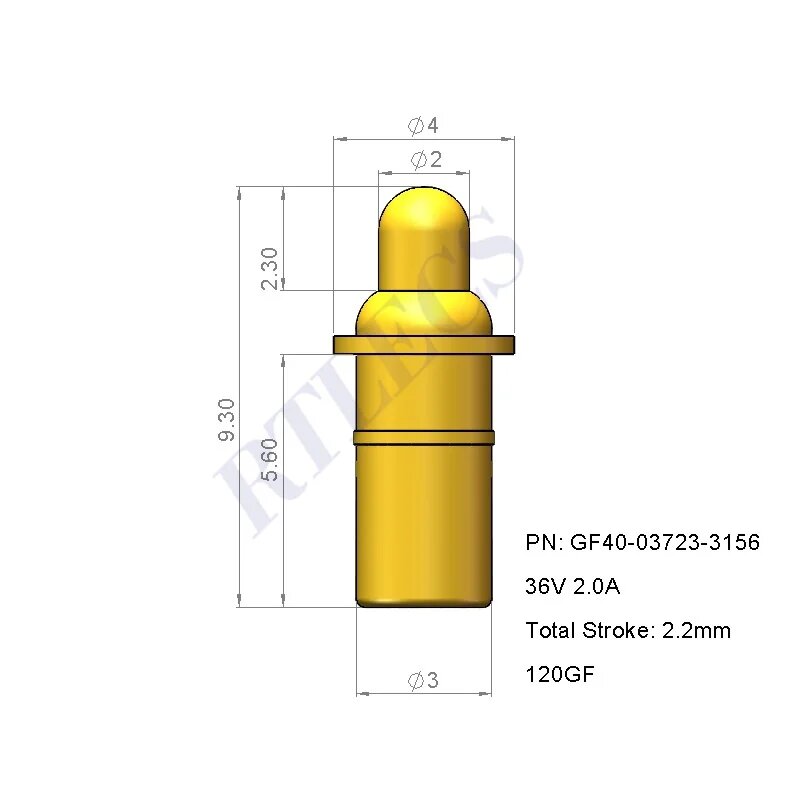 RTLECS OD4.0-x подпружиненный разъем Pogo Pin 2 шт. GF40-03723-3156 2A
