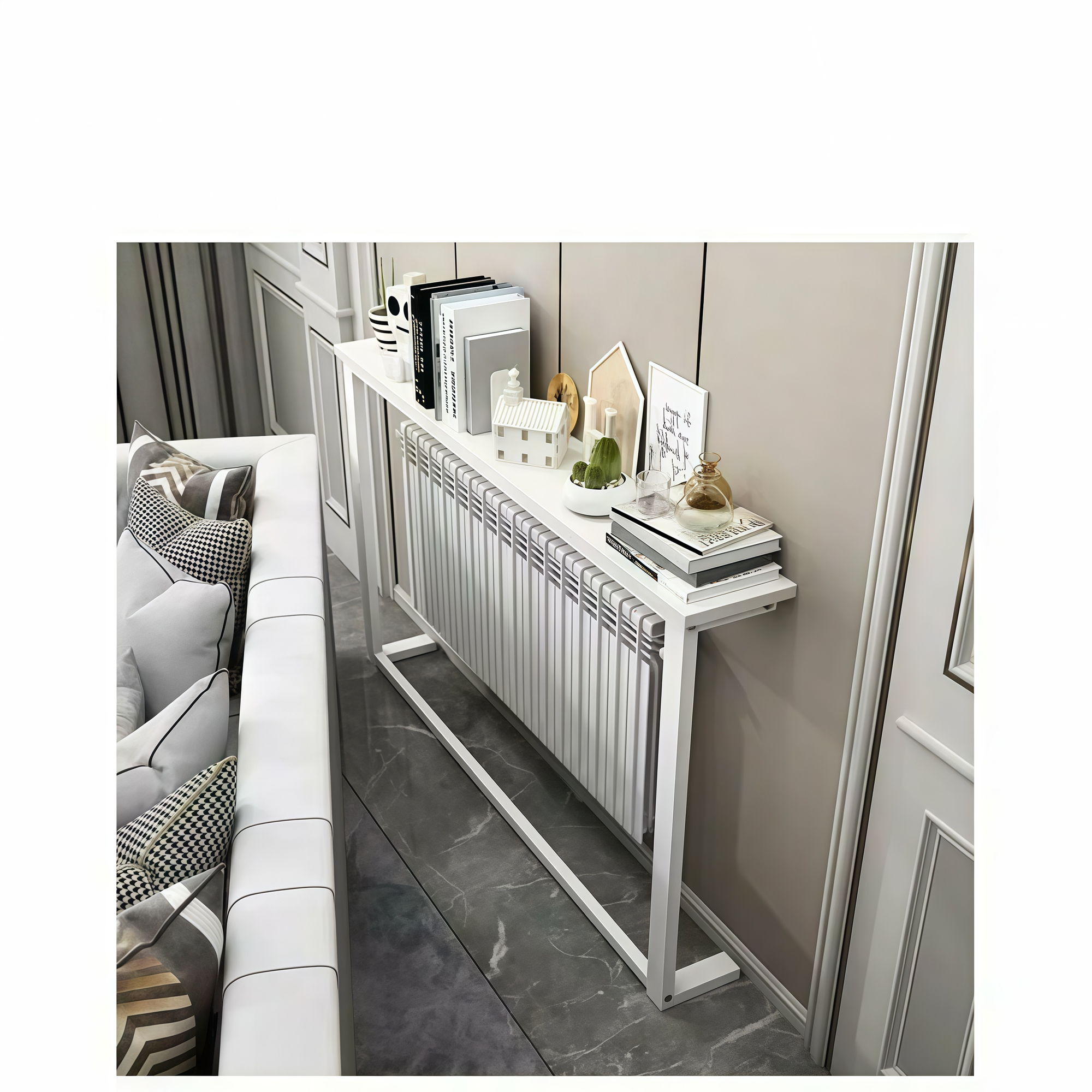 Столик консольный, 1 секция, 60x15x80 см, современный лофт-дизайн