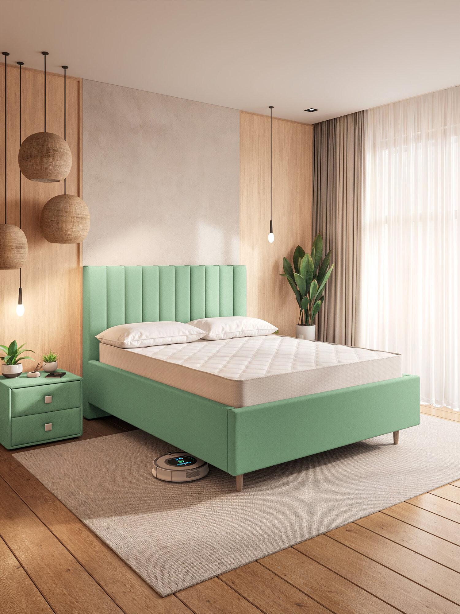 Кровать двуспальная 180х200 с подъемным механизмом, Марсель с мягким изголовьем для дома и спальни, ортопедическое основание, ящик для белья