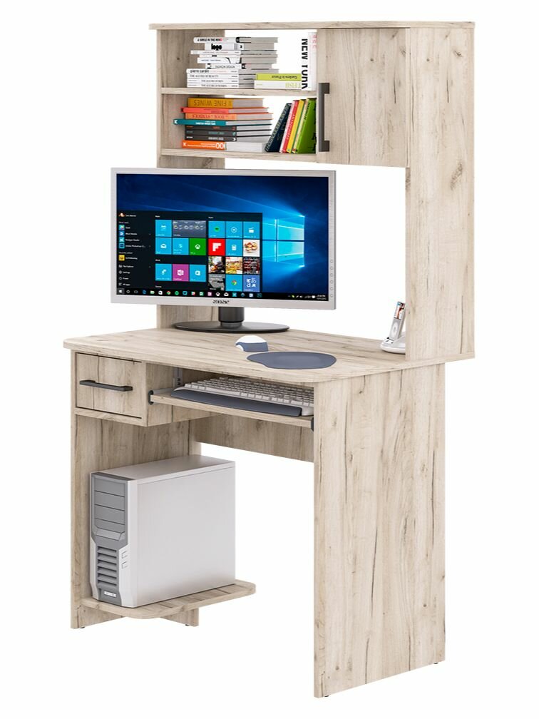 Стол компьютерный СК-15, Дуб крафт серый